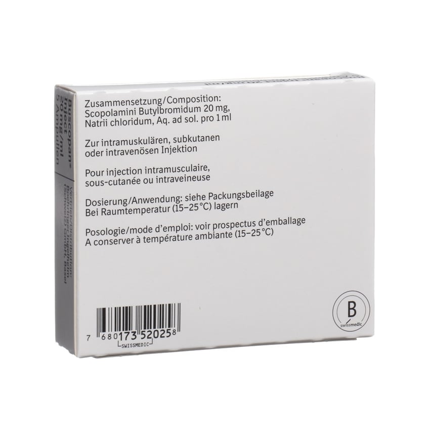 BUSCOPAN Inject Inj Lös 20 mg/ml Amp 1 ml | Online bestellen