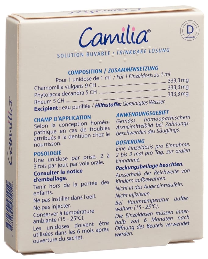 CAMILIA sol buv unidos 1 ml | Commander en ligne