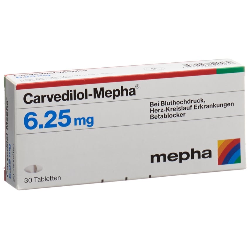 CARVEDILOL Mepha Tabl 6.25 mg Blist 30 Stk | Online bestellen