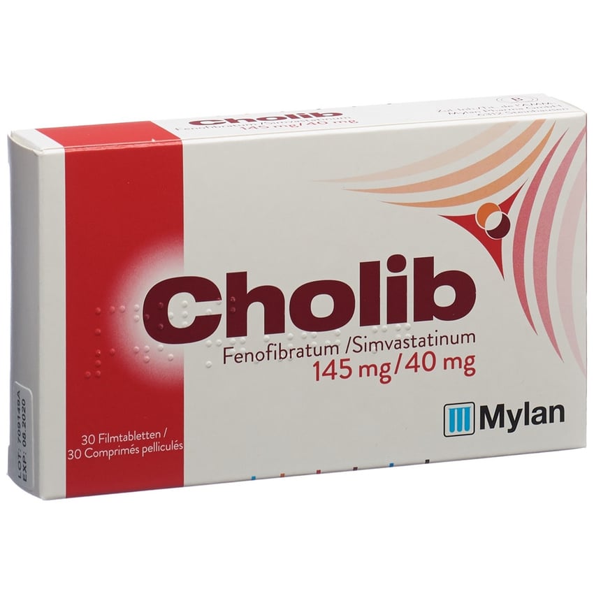 CHOLIB cpr pell 145mg/40mg blist 30 pce | Commander en ligne