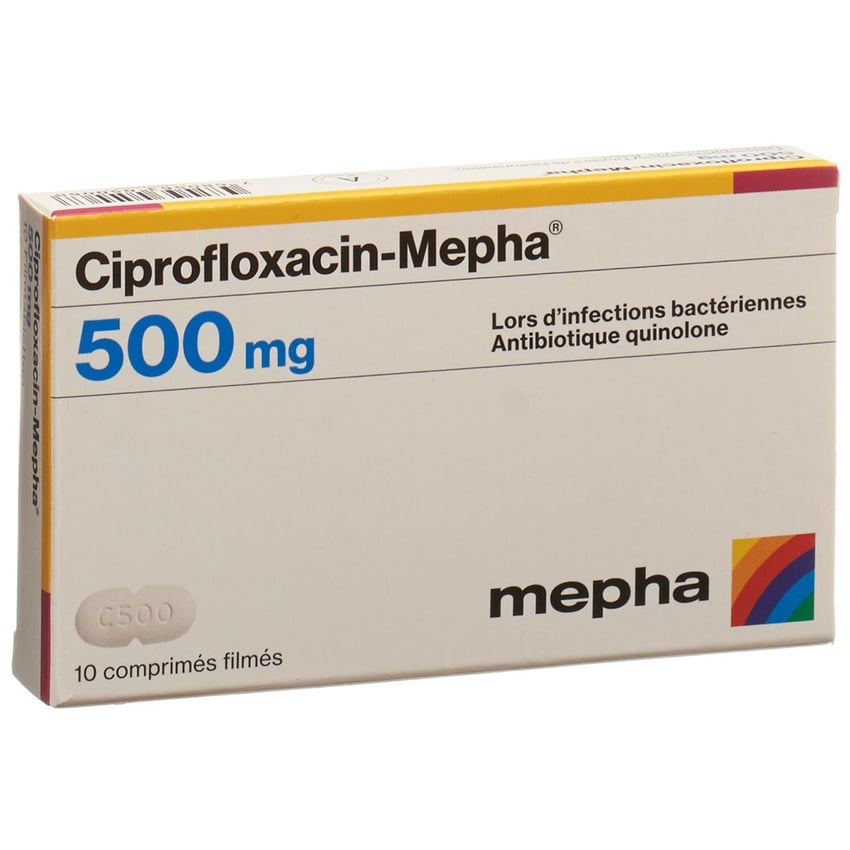 CIPROFLOXACINE Mepha cpr pell 500 mg blist 10 pce | Commander en ligne