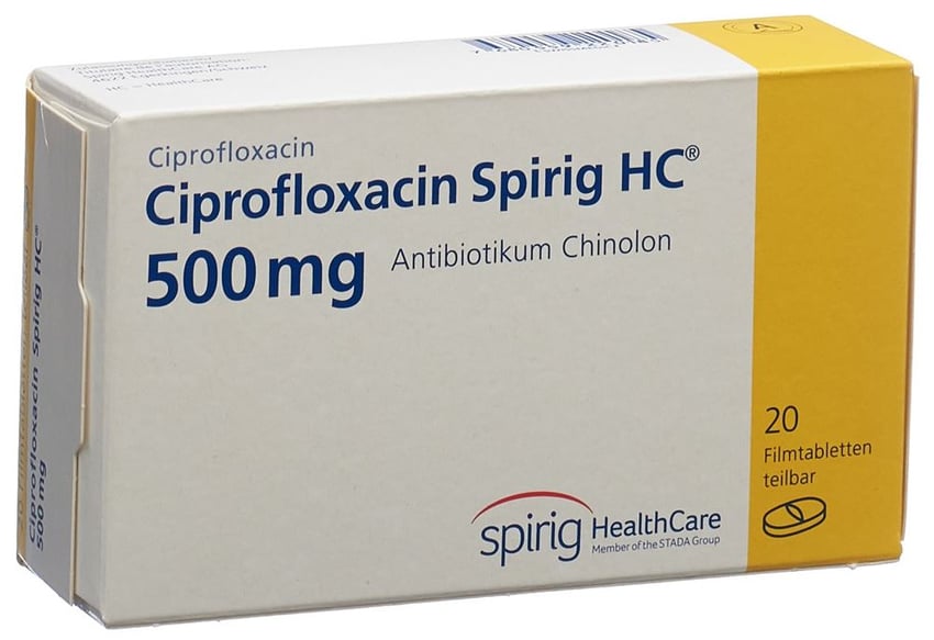 CIPROFLOXACINE Spirig HC cpr pell 500 mg blist 20 pce | Commander en ligne