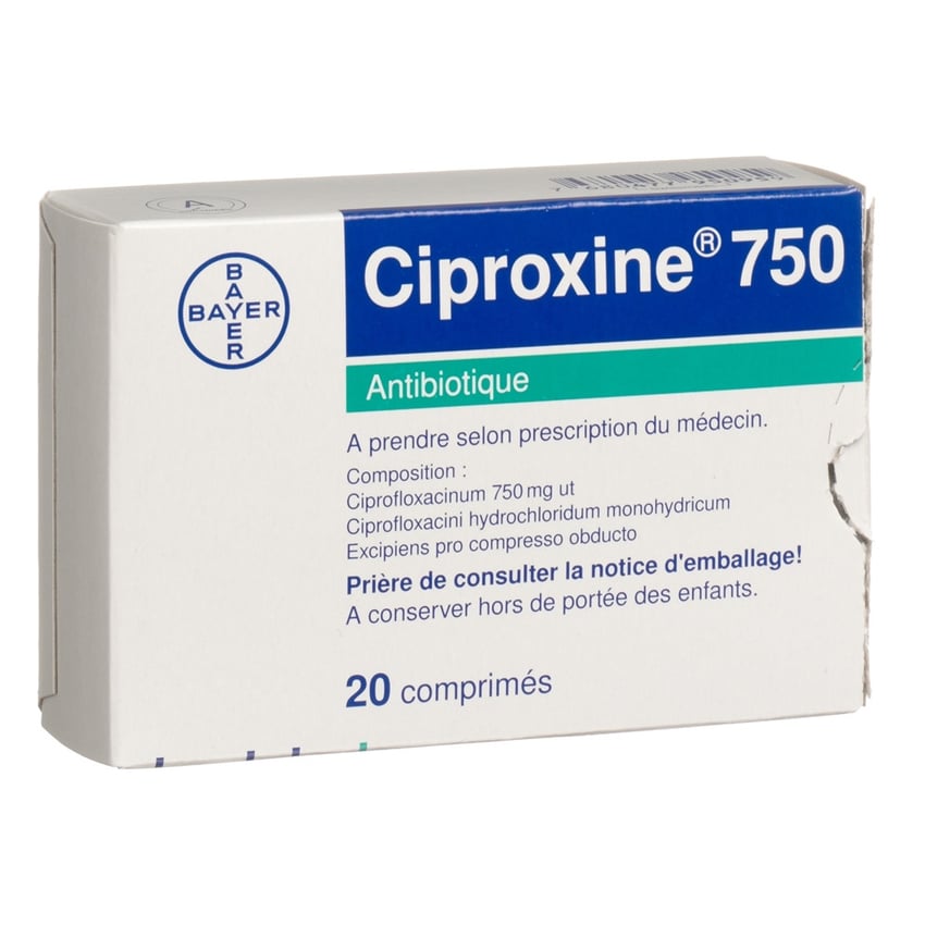 CIPROXINE cpr pell 750 mg blist 20 pce | Commander en ligne