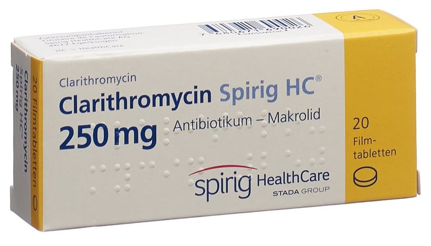CLARITHROMYCINE Spirig HC cpr pell 250 mg blist 20 pce | Commander en ligne