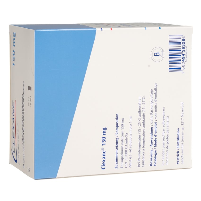 CLEXANE Inj Lös 150 mg/ml Fertspr 1 ml | Online bestellen