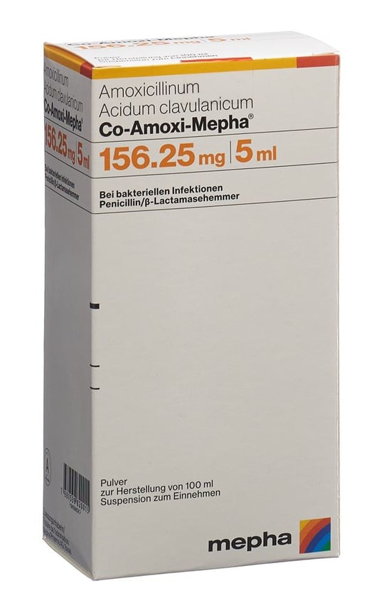 CO AMOXI Mepha pdr 156.25 mg pour suspension fl 100 ml | Commander en ligne
