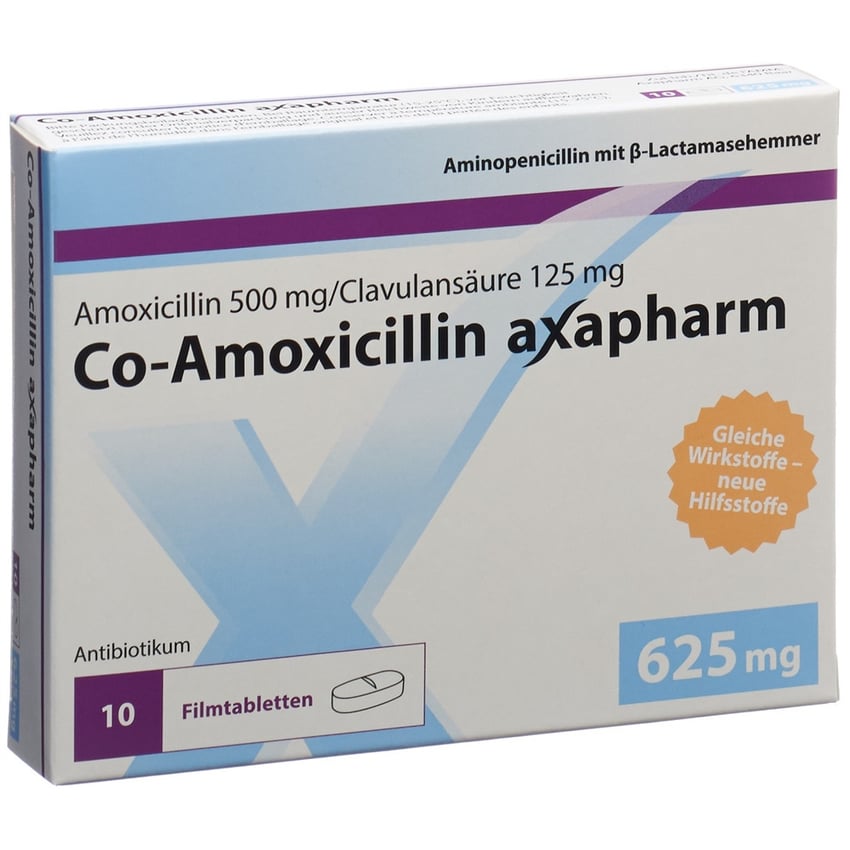 CO AMOXICILLINE axapharm Filmtabl 625 mg Blist 10 Stk | Online bestellen
