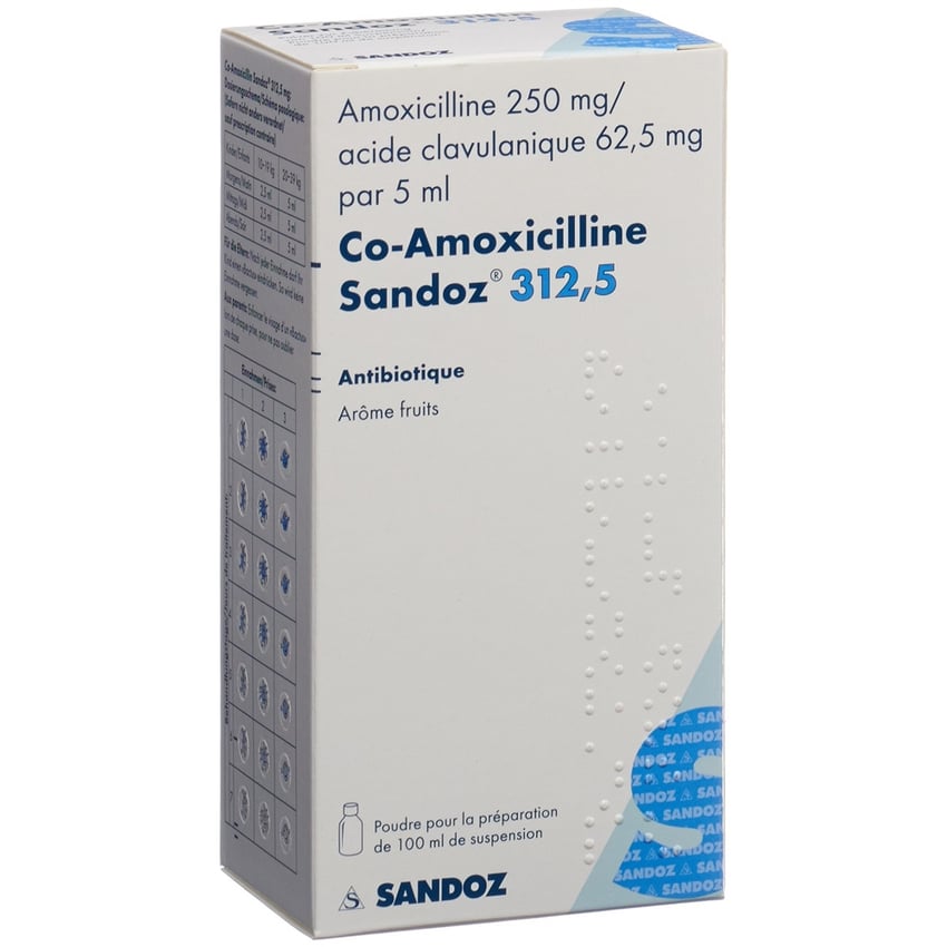 CO AMOXICILLINE Sandoz Plv 312.5 mg für Suspension Fl 100 ml | Online bestellen