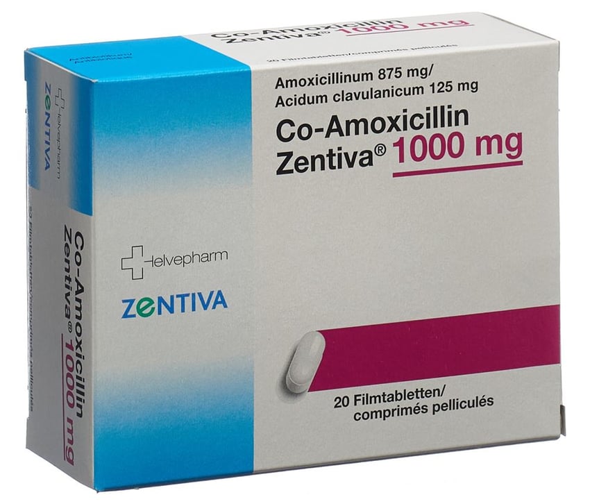 CO AMOXICILLINE Zentiva cpr pell 1000 mg blist 20 pce | Commander en ligne
