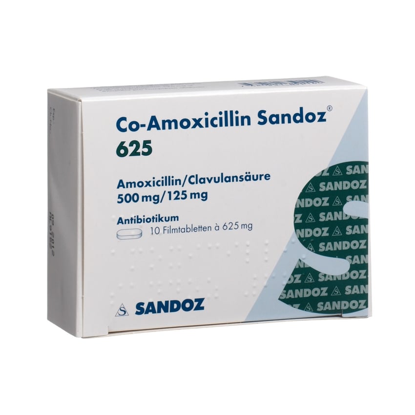 CO AMOXICILLINE Sandoz cpr pell 625 mg blist 10 pce | Commander en ligne
