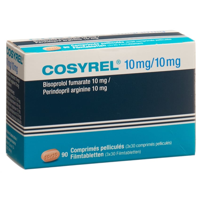 COSYREL cpr pell Bisoprolol fumarate 10mg/Périndopril arginine 10mg bte ...