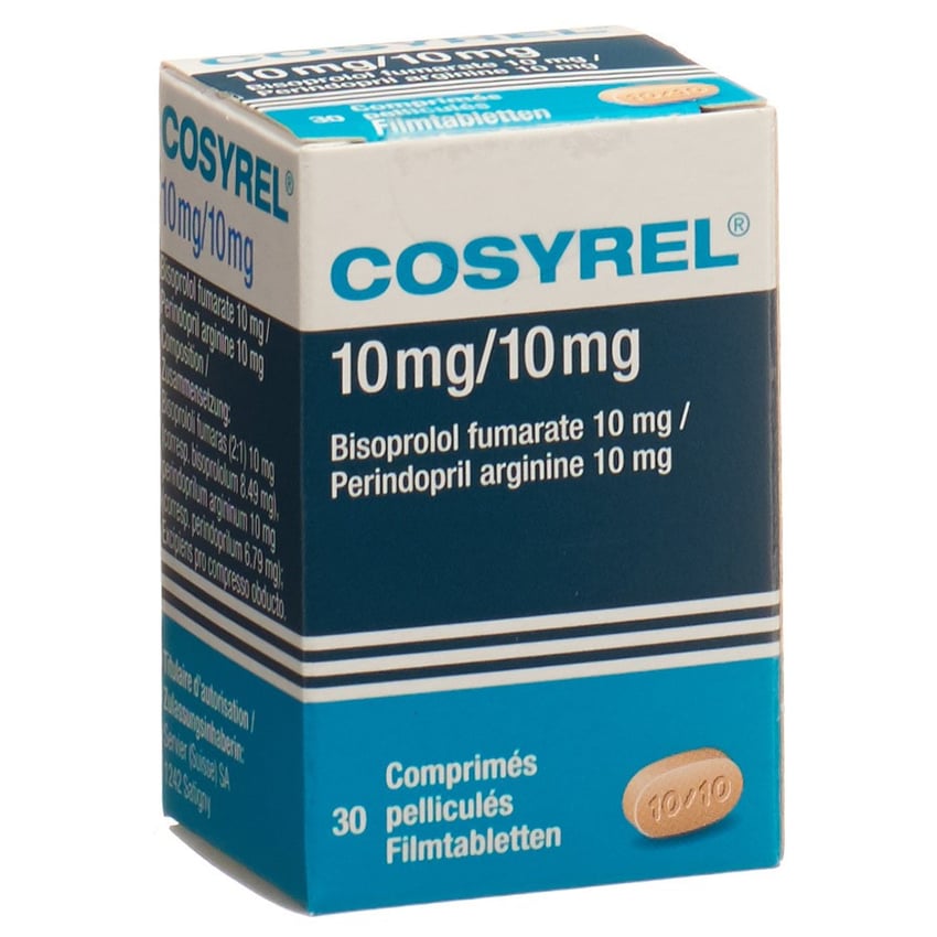 COSYREL cpr pell Bisoprolol fumarate 10mg/Périndopril arginine 10mg bte ...