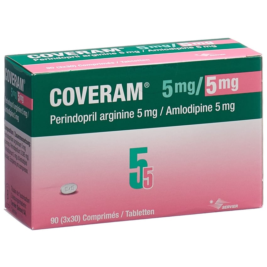 COVERAM cpr 5/5 mg bte 90 pce | Commander en ligne
