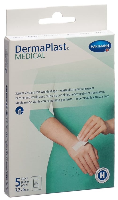 DERMAPLAST Medical Transparentverband 7.2x5cm 5 Stk | Online bestellen