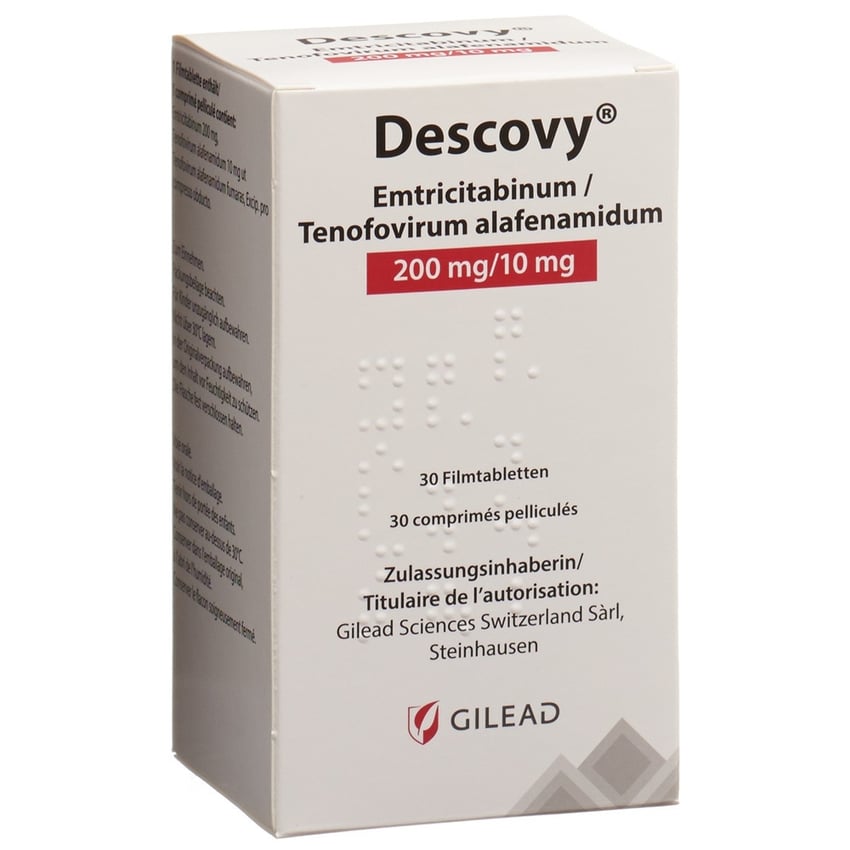 DESCOVY cpr pell 200/10 mg bte 30 pce | Commander en ligne