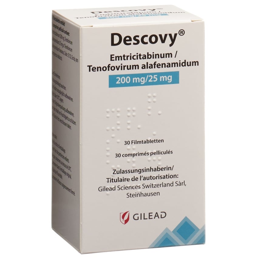 DESCOVY cpr pell 200/25 mg bte 30 pce | Commander en ligne