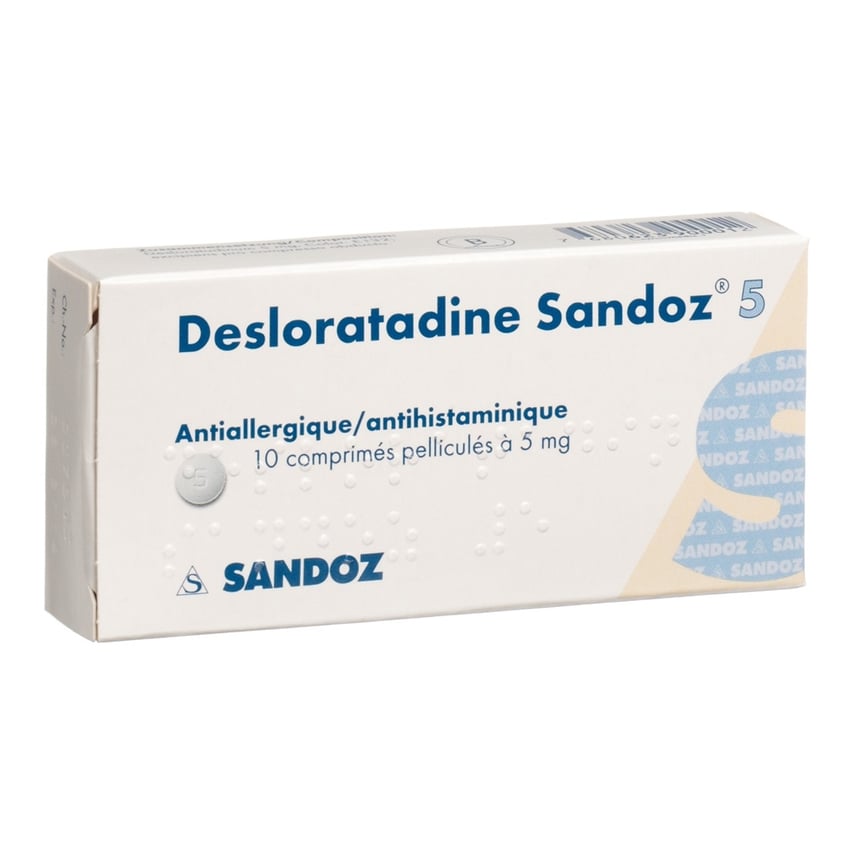 DESLORATADINE Sandoz cpr pell 5 mg blist 10 pce | Commander en ligne