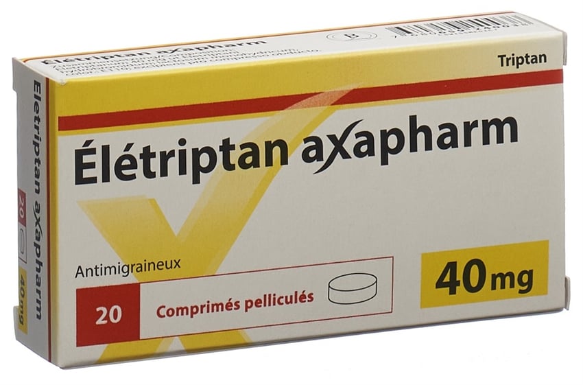 ELETRIPTAN Axapharm cpr pell 40 mg blist 20 pce | Commander en ligne