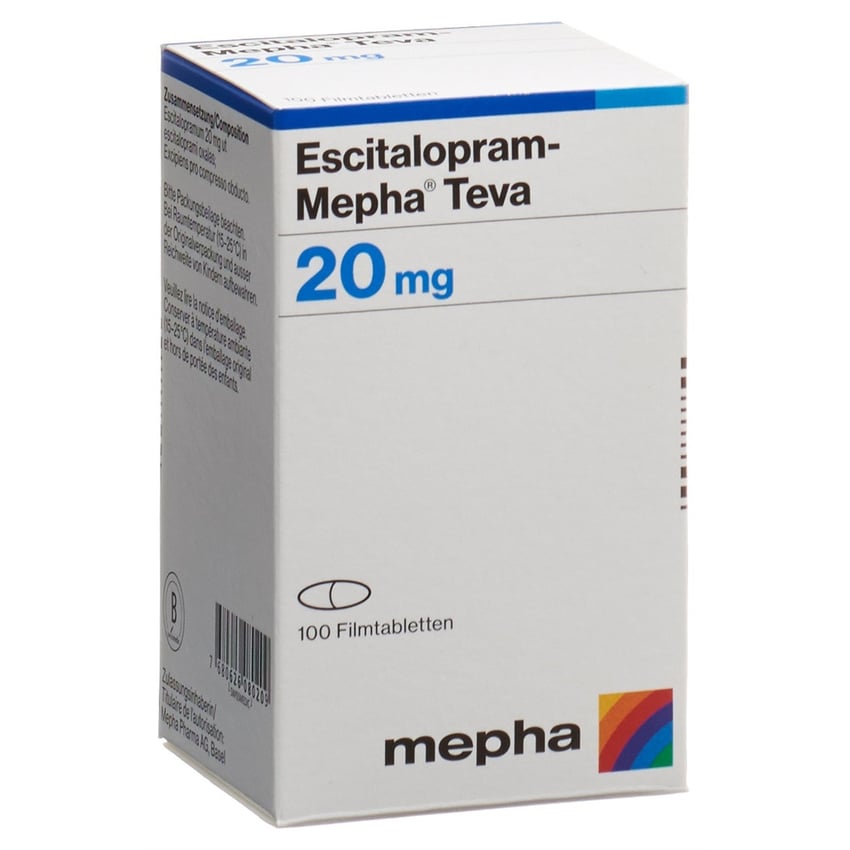 ESCITALOPRAM Mepha Teva Filmtabl 20 mg Ds 100 Stk | Online bestellen