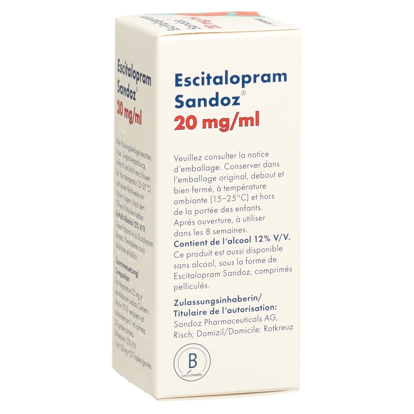 ESCITALOPRAM Sandoz gouttes 20 mg/ml fl 15 ml | Commander en ligne