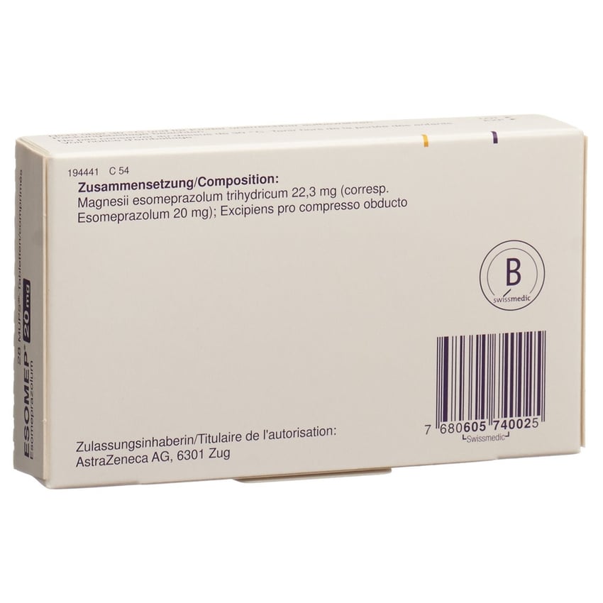 Esomep MUPS cpr 20 mg blist 28 pce | Commander en ligne