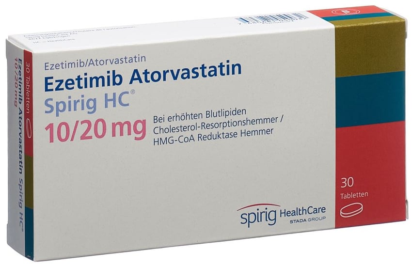 EZETIMIBE ATORVASTATINE Atorvast Spirig HC Tabl 10 mg/20 mg Blist 30 ...