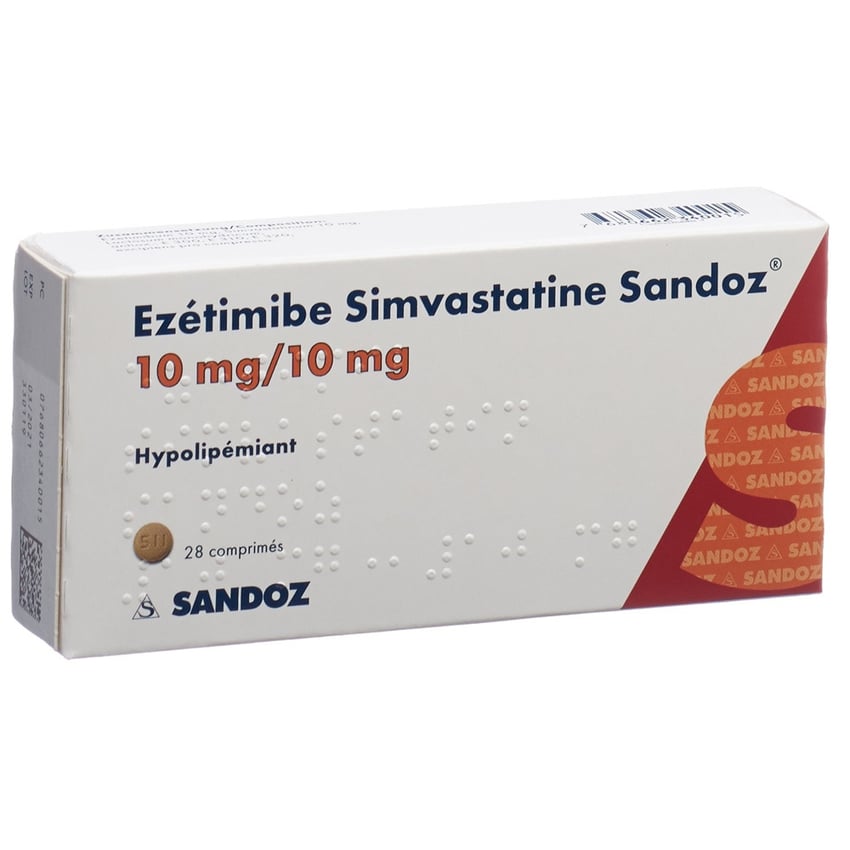 EZETIMIBE SIMVASTATINE Sandoz cpr 10/10 mg blist 28 pce | Commander en ...