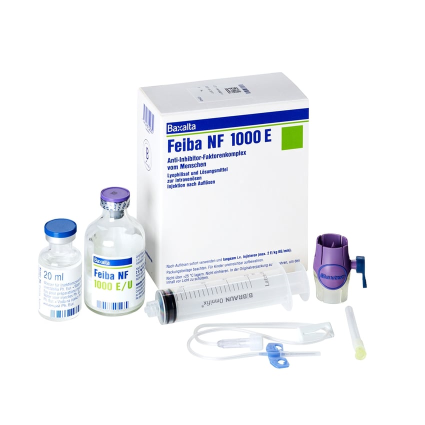 FEIBA NF subst sèche 1000 E avec solvant flac 1 pce | Ordinare online