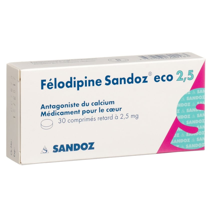 FELODIPINE Sandoz eco Ret Tabl 2.5 mg Blist 30 Stk | Online bestellen