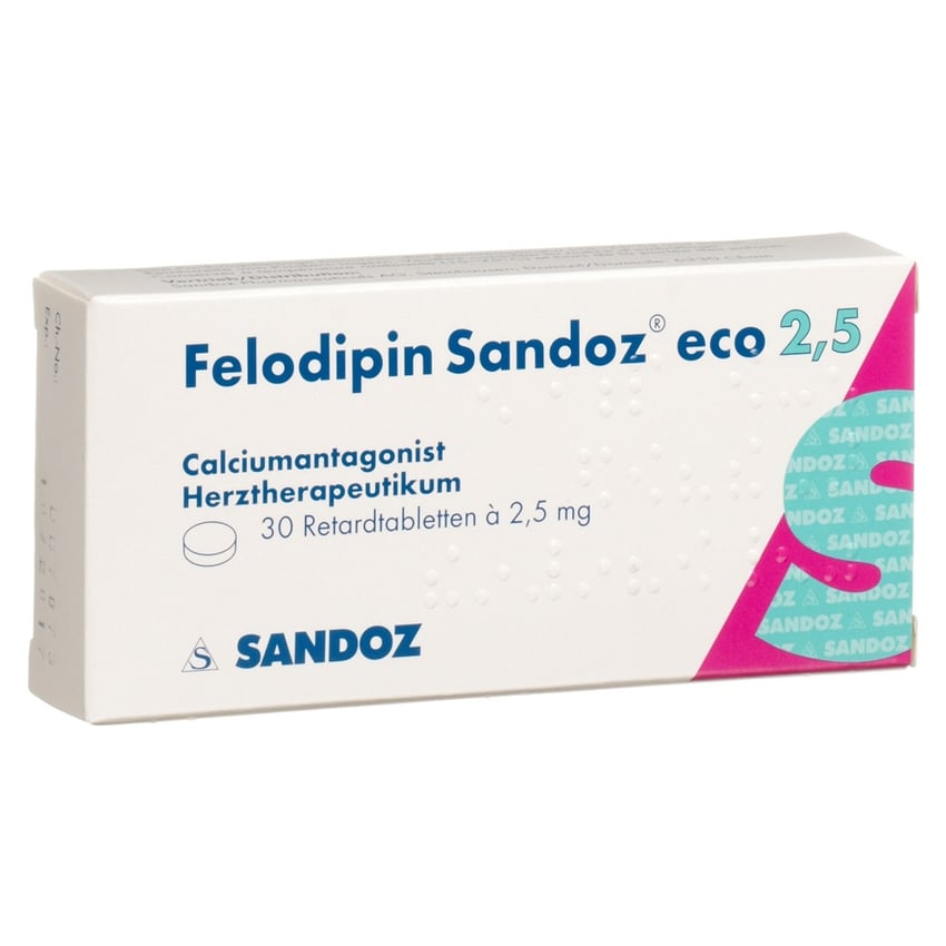 FELODIPINE Sandoz eco Ret Tabl 2.5 mg Blist 30 Stk | Online bestellen
