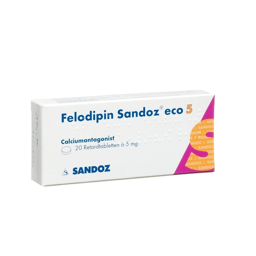 FELODIPINE Sandoz eco Ret Tabl 5 mg Blist 20 Stk | Online bestellen
