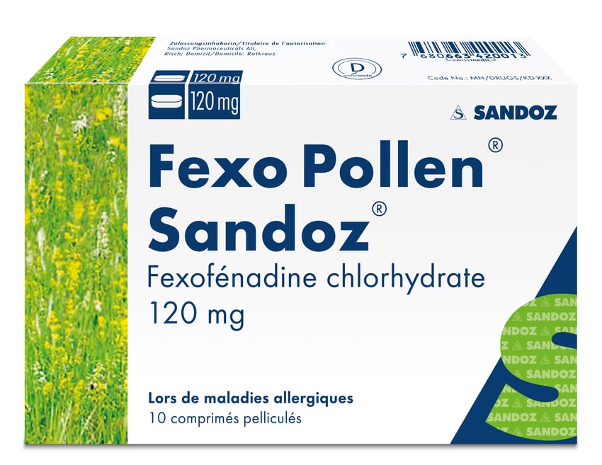 FEXO POLLEN Sandoz cpr pell 120 mg blist 10 pce | Commander en ligne