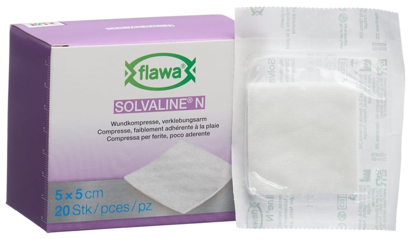 FLAWA Solvaline N compresses 5x5cm stérile 20 pce | Commander en ligne