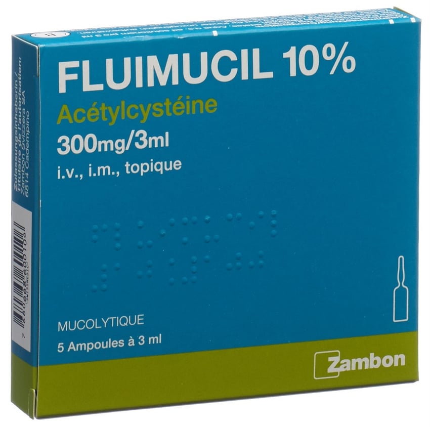 FLUIMUCIL 10% Inj Lös 300 mg/3ml Amp 3 ml | Online bestellen