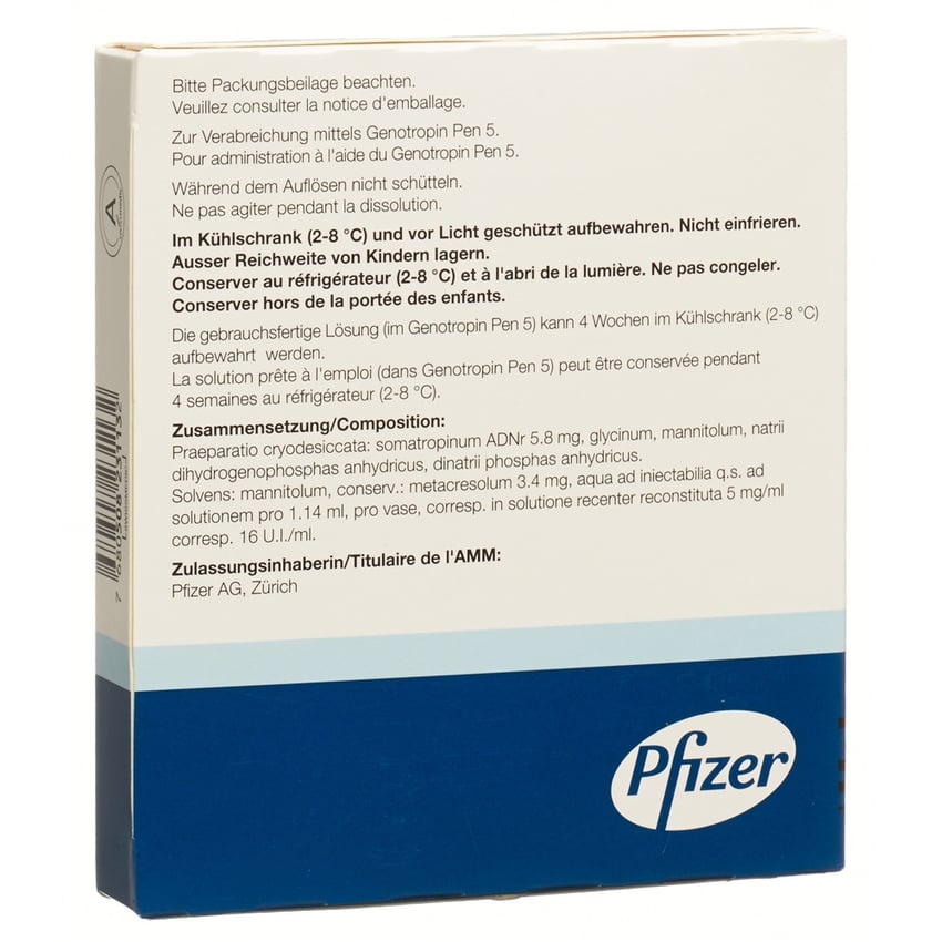 GENOTROPIN Trockensub 5 mg mit Solvens Amp 5 Stk | Online bestellen