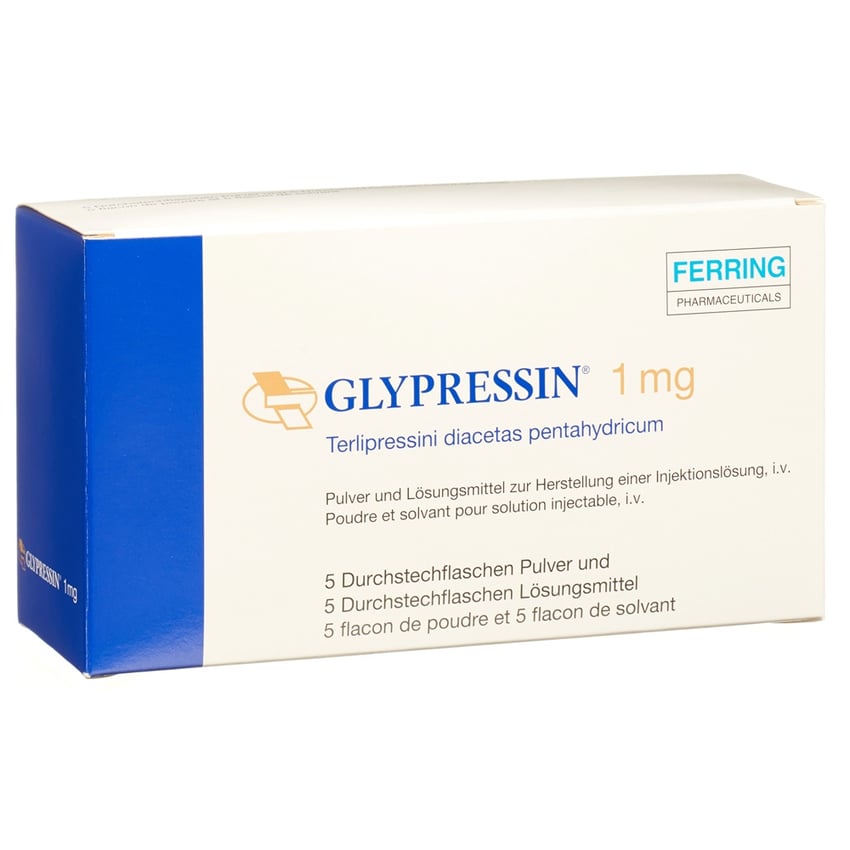 GLYPRESSINE Trockensub 1 mg mit Solvens Amp 5 Stk | Online bestellen