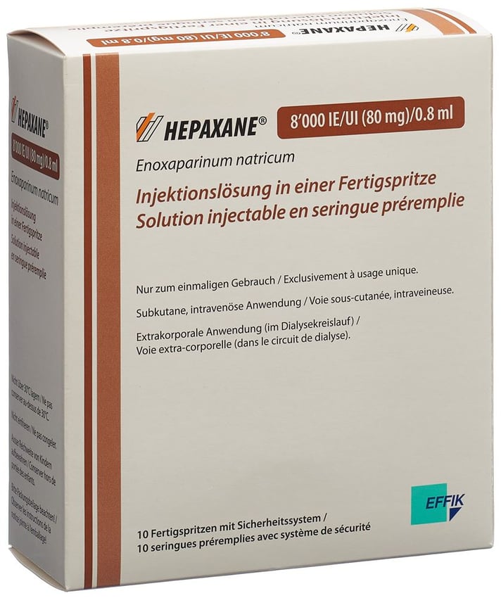 Hepaxane sol inj 80 mg/0.8ml ser pré 10 pce | Commander en ligne