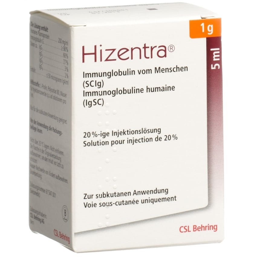 HIZENTRA sol inj 1 g/5ml flac 5 ml | Commander en ligne