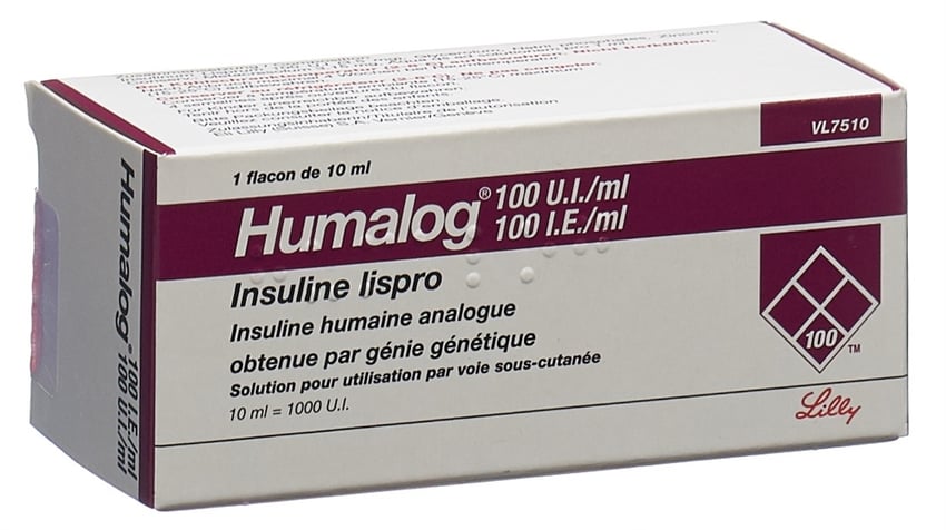 HUMALOG Insuline sol inj 100 IE/ml flac 10 ml | Commander en ligne