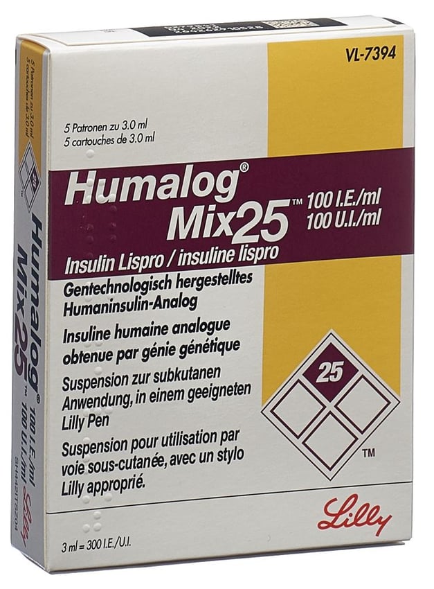 HUMALOG Mix 25 Insulin Inj Susp 100 IE/ml für Pen Patronen 3 ml ...