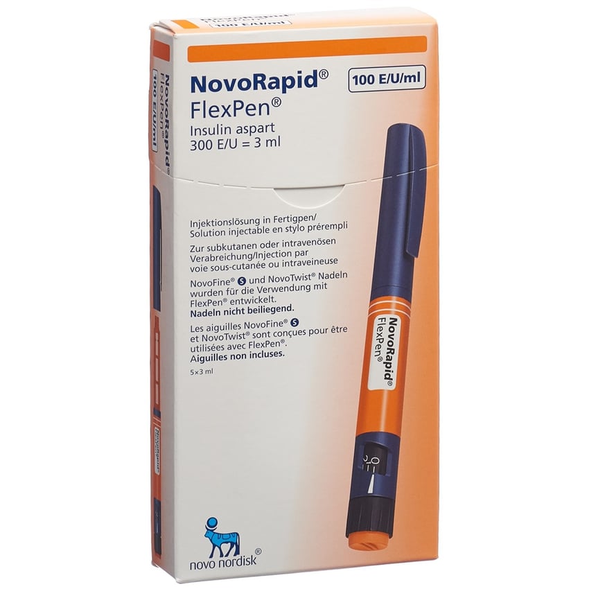 INSULINE NovoRapid FlexPen sol inj stylo pré 3 ml | Commander en ligne