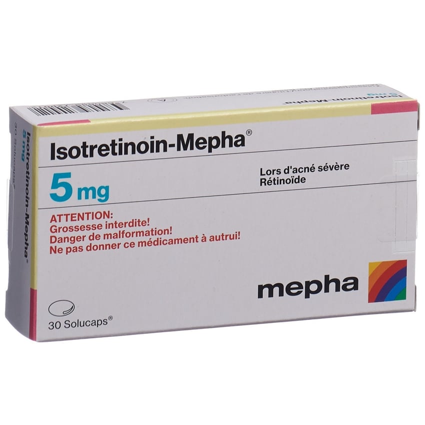 ISOTRETINOINE Mepha caps moll 5 mg blist 30 pce | Commander en ligne