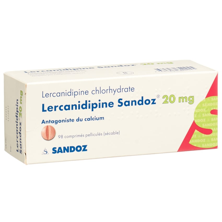 LERCANIDIPINE Sandoz cpr pell 20 mg blist 98 pce | Commander en ligne