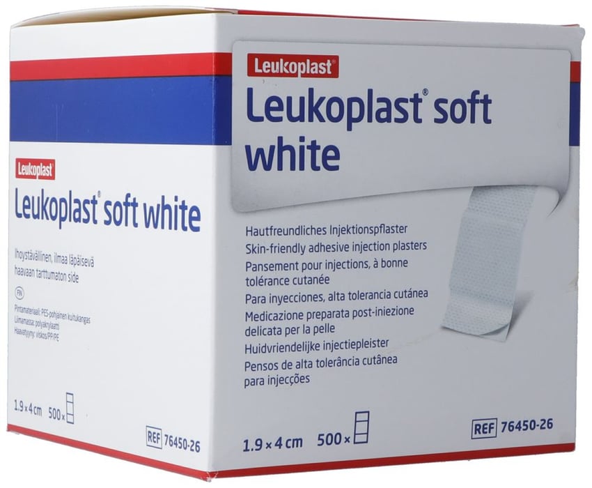 Leukoplast soft white pansement pour injections 1.9x4cm 500 pce ...