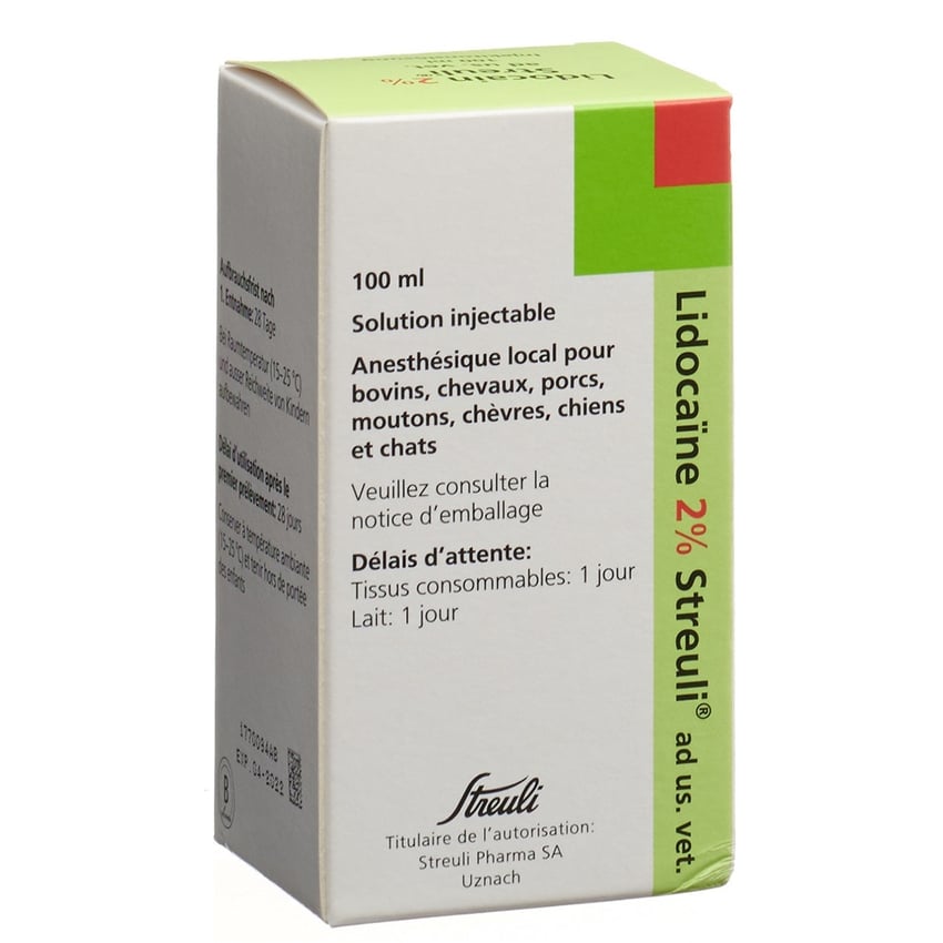 LIDOCAINE Streuli sol inj 2 % ad us vet. fl 100 ml | Commander en ligne