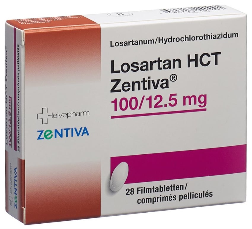 LOSARTAN HCT Zentiva cpr pell 100/12.5 mg blist 28 pce | Commander en ligne