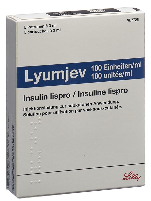 LYUMJEV Insuline sol inj 100 IE/ml pour pen amp 3 ml | Commander en ligne