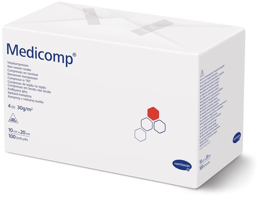 Medicomp 4 plis S30 10x20cm non stérile sach 100 pce | Commander en ligne