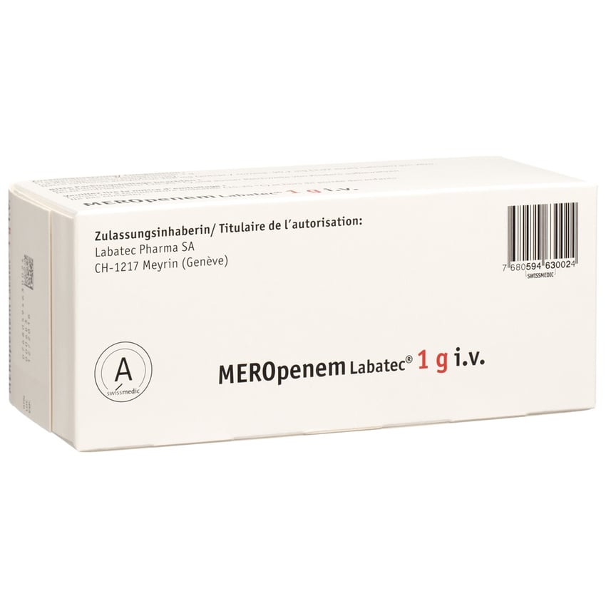 MEROPENEME i.v. subst sèche 1 g pour injection ou perfusion flac 10 pce ...