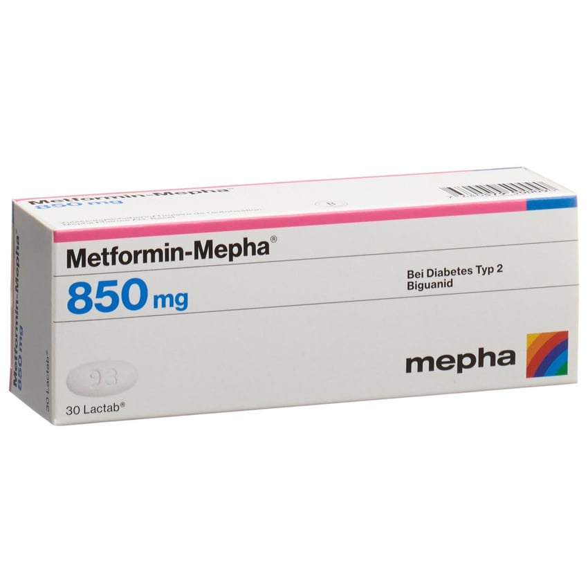 METFORMINE Mepha cpr pell 850 mg blist 30 pce | Commander en ligne